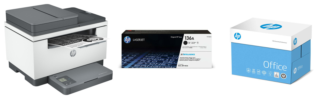 HP M236sdw Printer +HP 136A Toner+ HP Box Paper - Bonolo Online