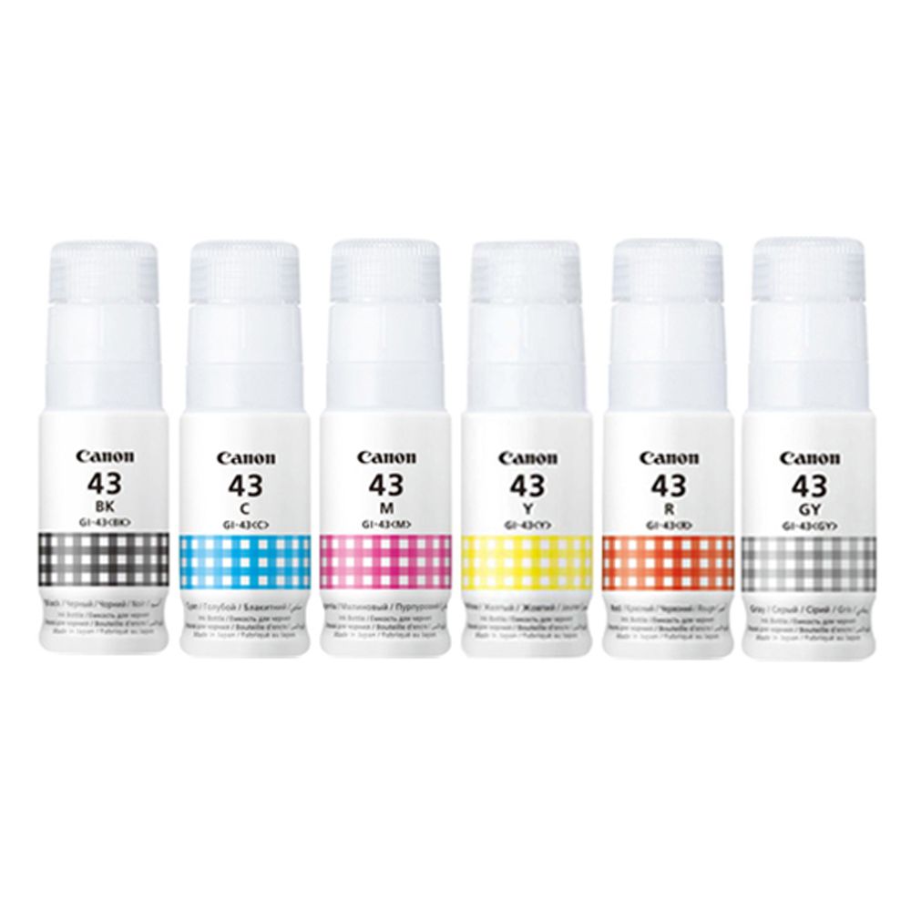 CANON Original GI-43 Bl-CY-MG-YL-GR-RD Ink bottle Set - Bonolo Online